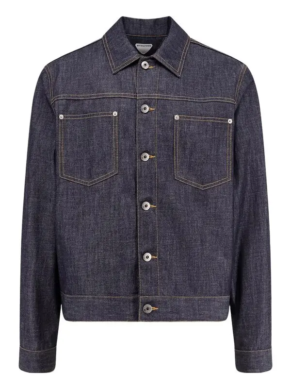Bottega Veneta Long Sleeved Denim Trucker Jacket - Black