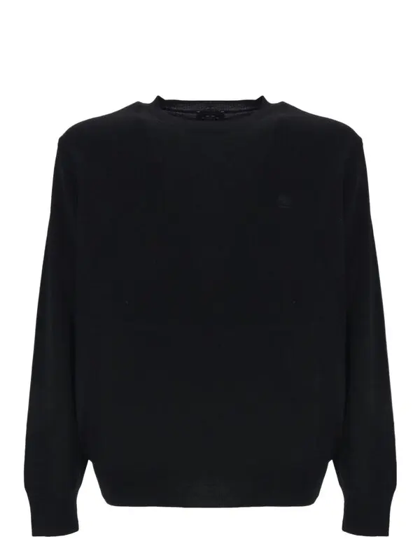 Etro Crewneck Knitted Jumper With Pegasus Embroidery - Black