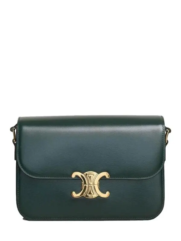 Celine Classique Triomphe Bag In Shiny Calfskin - Amazon Green