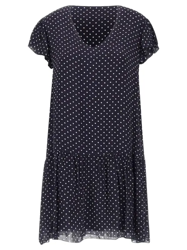 KAOS Polka Dot Midi Dress - Black