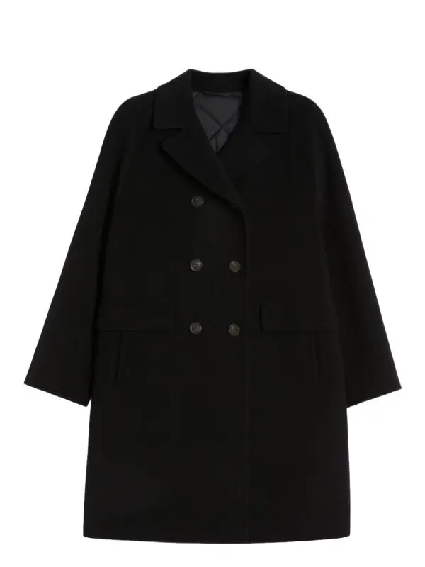 Max Mara Zolfo Double-breasted Coat - Black
