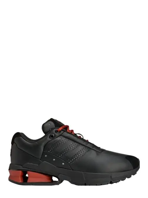Y3 Leather Perforated Low Top Sneakers - Black