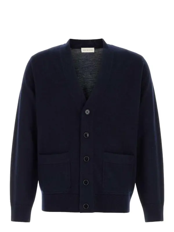 Dries Van Noten Long-sleeved Knitted Cardigan - Black