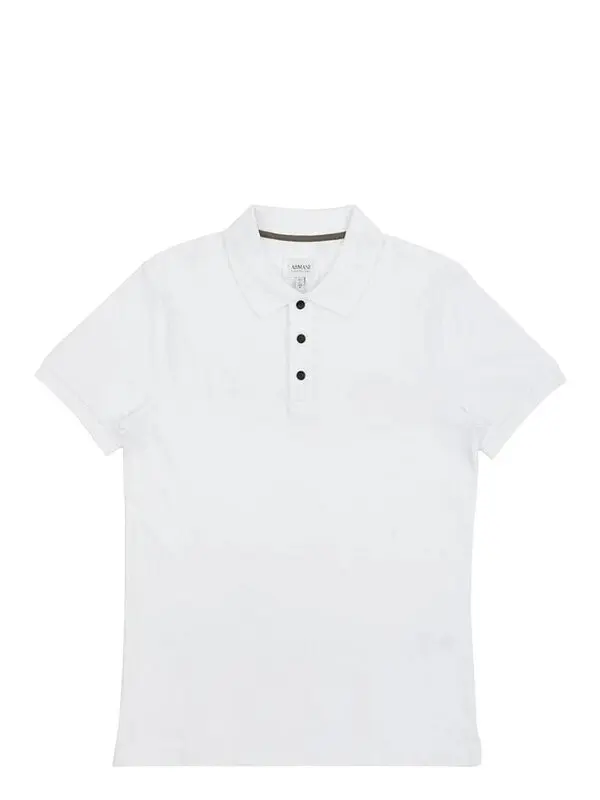 Emporio Armani Logo Embroidered Polo Shirt - White