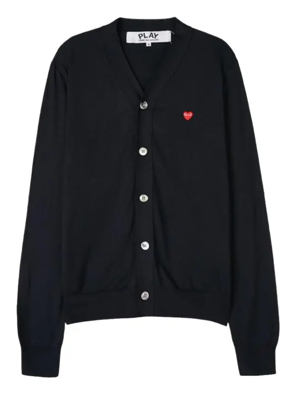 Play Comme Des Garcon Logo Cardigan - Black