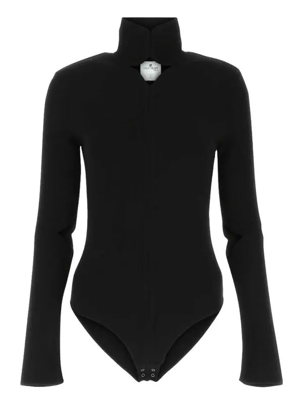 COURREGES Courrèges High-neck Cut-out Long-sleeve Bodysuit - Black