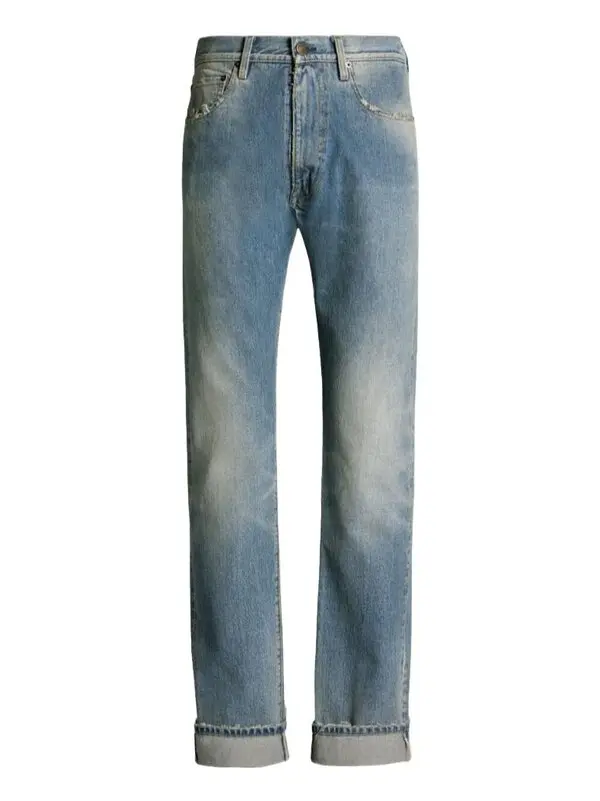 MAISON MARGIELA Distressed Belt Ring Denim Trousers - No