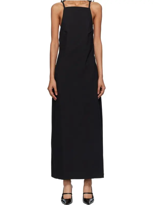 ST. AGNI Square Neck Open Back Maxi Dress - Black