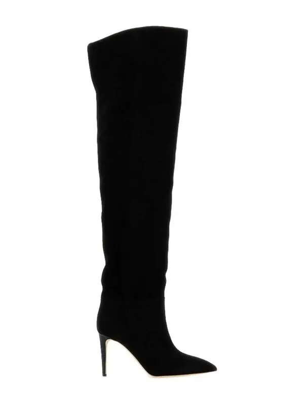 Paris Texas Stiletto Pointed Toe Boots - Black
