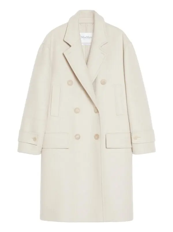 Max Mara Nogara Double Breasted Coat - White