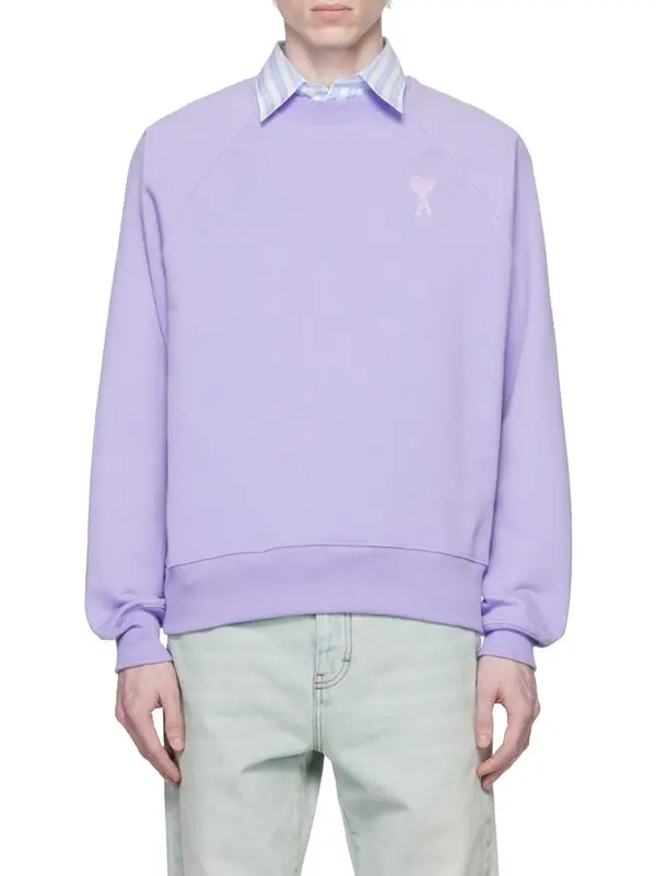 Ami De Cœur Embroidered Crewneck Sweater - Purple