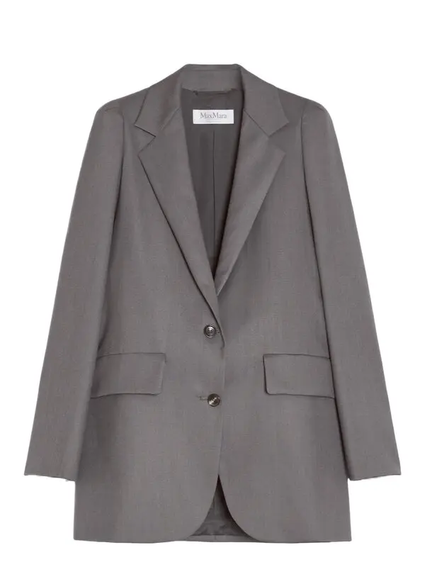 Max Mara Collared Button-up Jacket - Light Gray