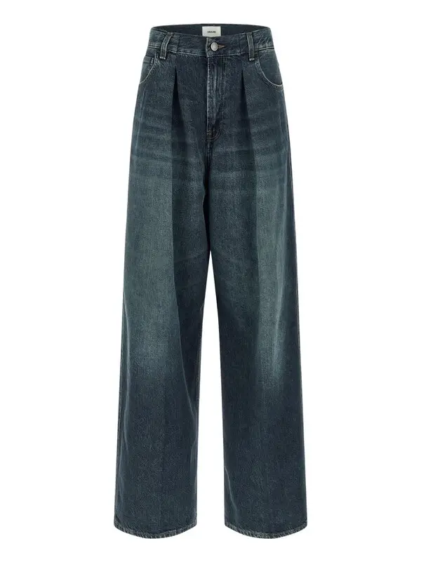 HAIKURE Candy Pleat Detailed Wide-leg Jeans - Green