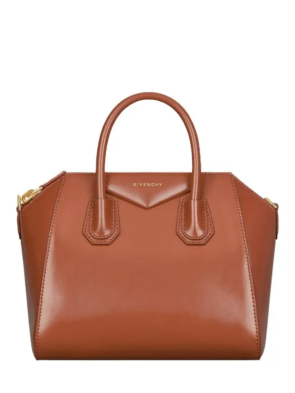 Givenchy Antigona Small Box Leather Bag - Caramel Brown