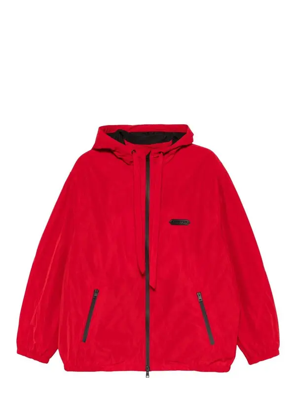LANVIN Long Sleeve Casual Hooded Jacket - Red