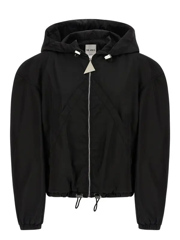 Attico Long Sleeve Zip-up Jacket - Black