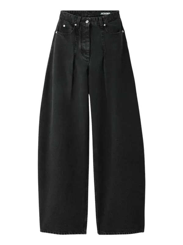 Jacquemus High-rise Wide-leg Jeans - Black