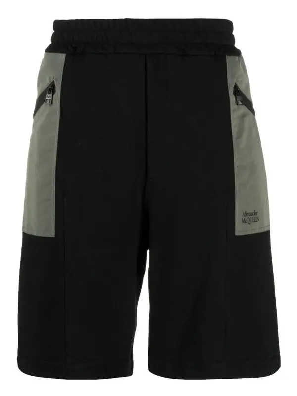 Alexander McQueen Two-tone Elasticated Track Shorts - Black