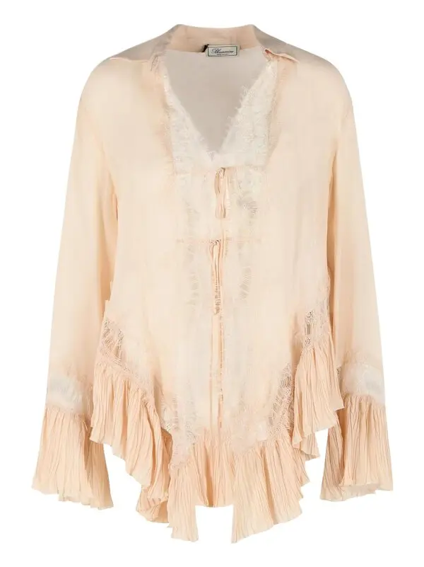 Blumarine Amberlight Flared Hem Shirt - Nude
