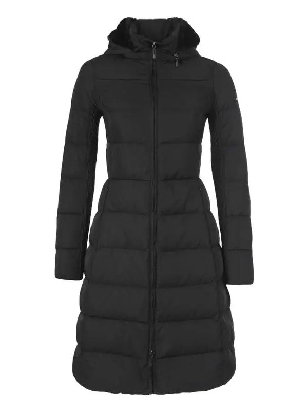 Emporio Armani Long Down Jacket With Hood - Black