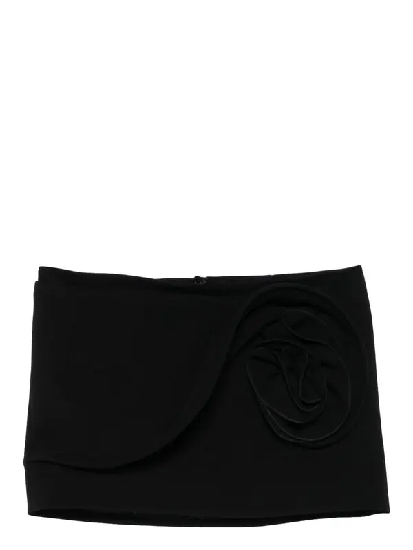 Magda Butrym Low Waist Floral Patch Mini Skirt - Black