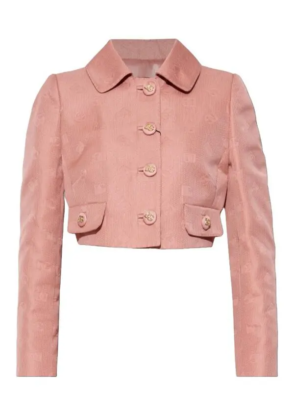 Dolce & Gabbana Cropped Jacket With Button Details - Pink