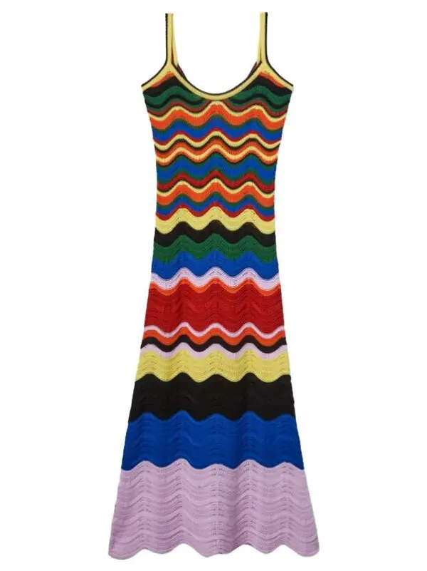 La DoubleJ Zigzag Knit Maxi Dress - Multicolour