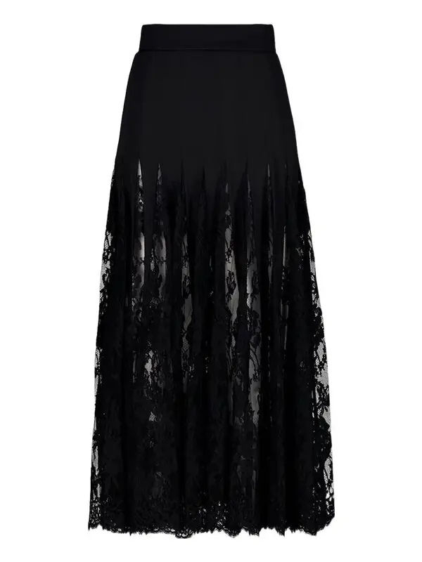 Dolce & Gabbana Lace Midi Skirt - Black