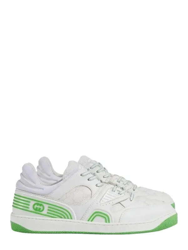 Gucci Basket Panelled Lace-up Sneakers - White