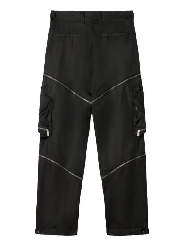 Off-White Zip Detailed Straight Leg Pants - Black