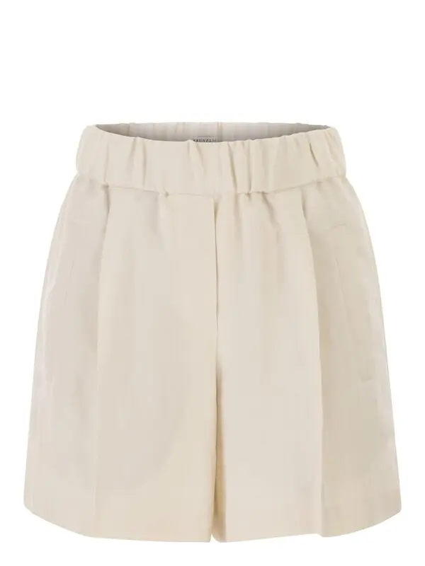 Brunello Cucinelli Fluid Twill Baggy Shorts - White