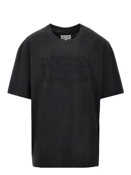 MAISON MARGIELA Numbers-motif Crewneck T-shirt - Black