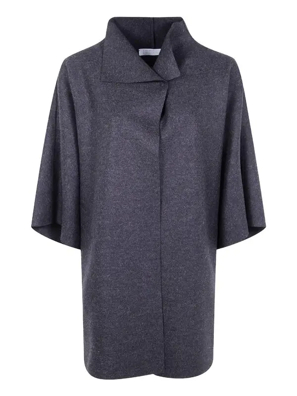 Harris Wharf London Mantle High-neck Half-sleeve Coat - Anthracite