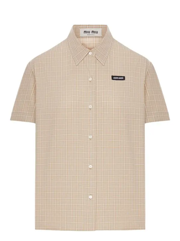 Miu Miu Short-sleeved Poplin Shirt - Snow White