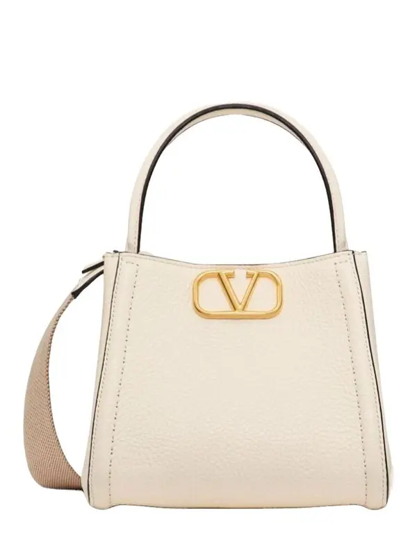 Valentino Garavani Alltime Logo Plaque Top Handle Bag - Nude