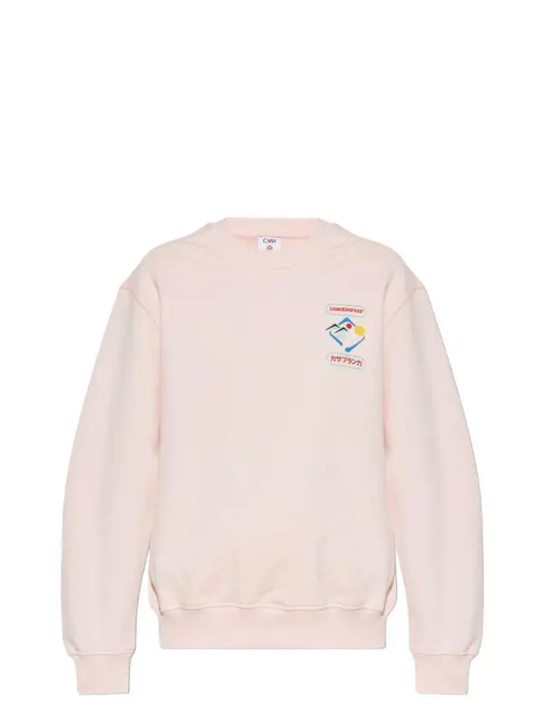 Casablanca Crew Neck Sweatshirt With Graphic Detail - Pink