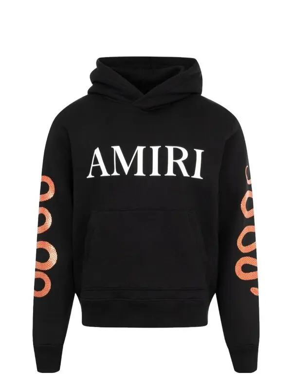 Amiri Snake-print Hoodie - Black