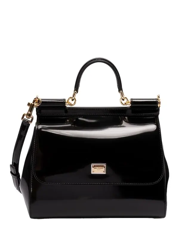 Dolce & Gabbana Logo-plaque Small Sicily Bag - Black