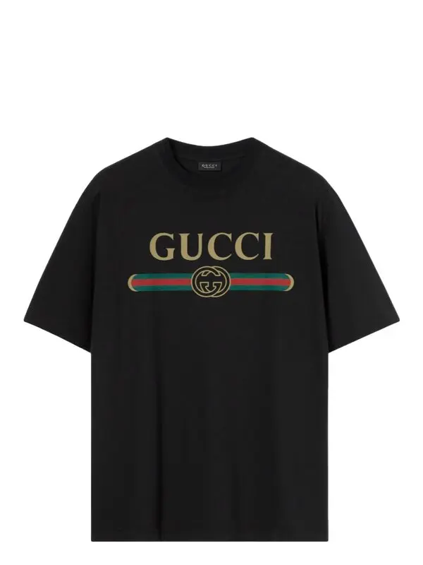 Gucci Logo Printed Jersey T-shirt - Black