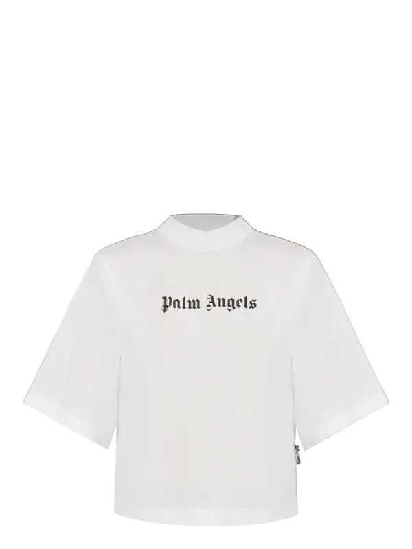 Palm Angels Logo Mockneck T-shirt - White