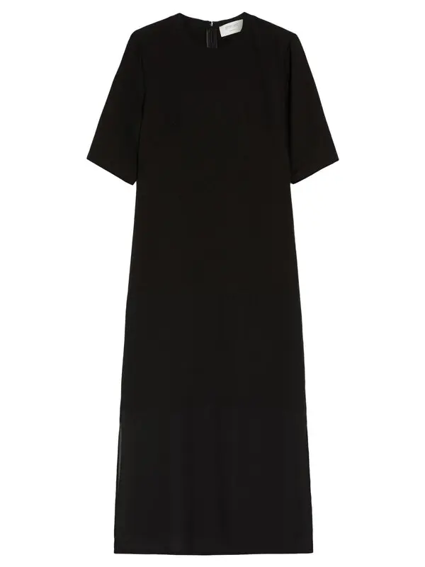 Sportmax Short Sleeve Round Neck Dress - Black