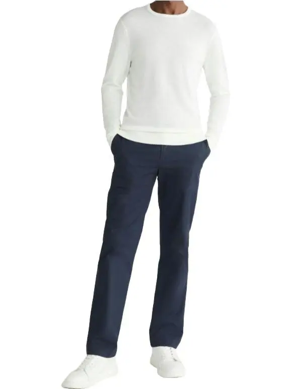 Calvin Klein Merino Wool Crew Neck Jumper With Tonal Monogram Logo - Egret