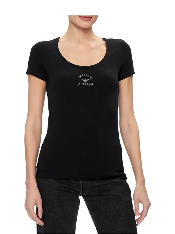 Emporio Armani Short Sleeve Logo T-shirt - Black