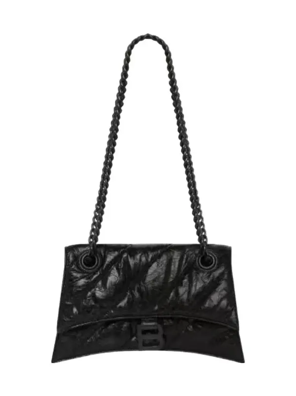 Balenciaga B Logo Quilted Shoulder Bag - Black