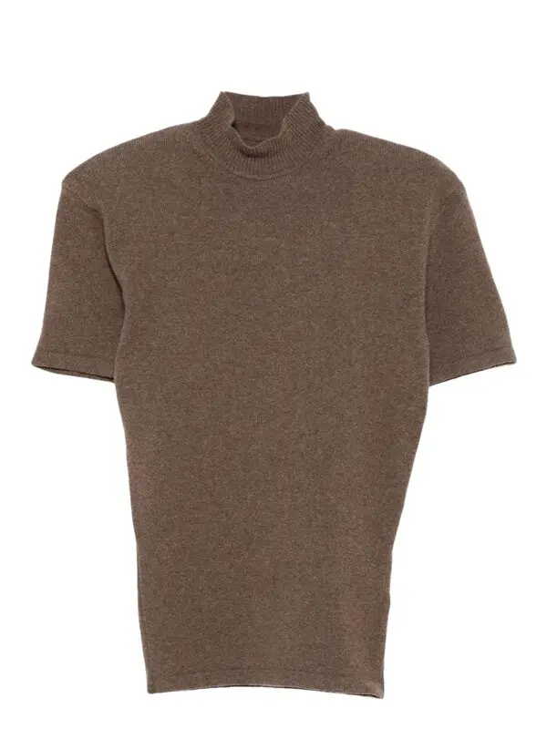 Jacquemus High Neck Knitted Pullover - Brown