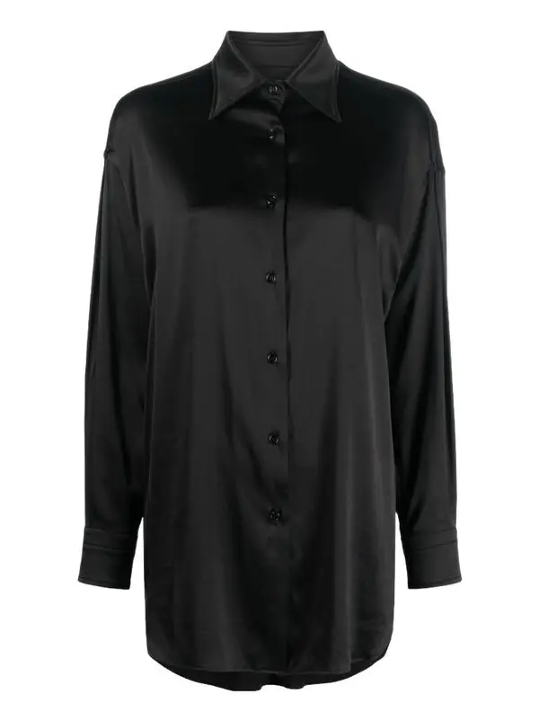 TOM FORD Pointed Collar Button-up Shirt - Black
