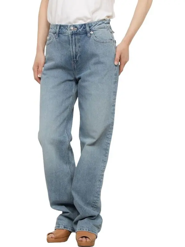 Calvin Klein Belted Waistband Denim Trousers - Blue