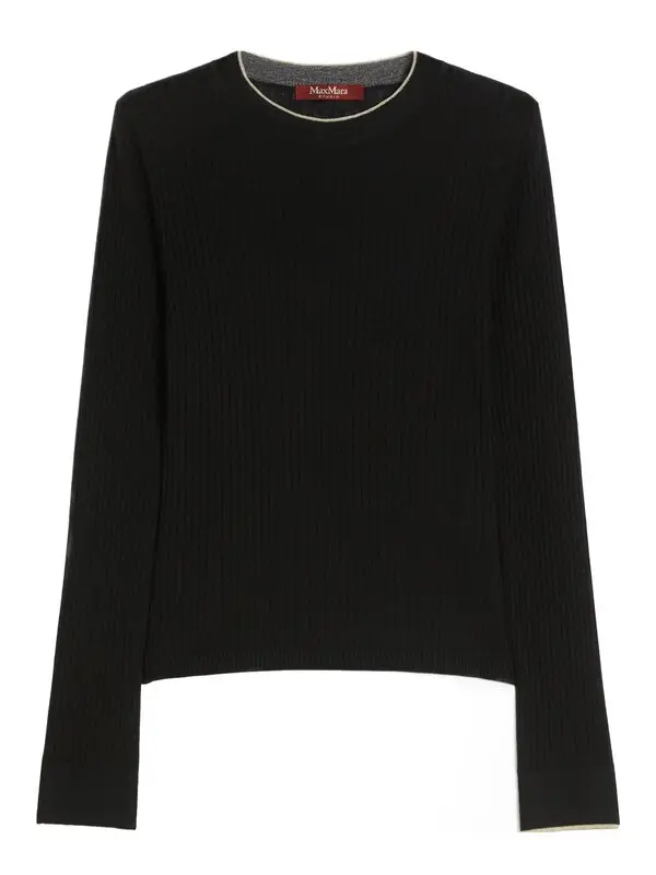 Max Mara Ribbed Pullover Sweater - Black