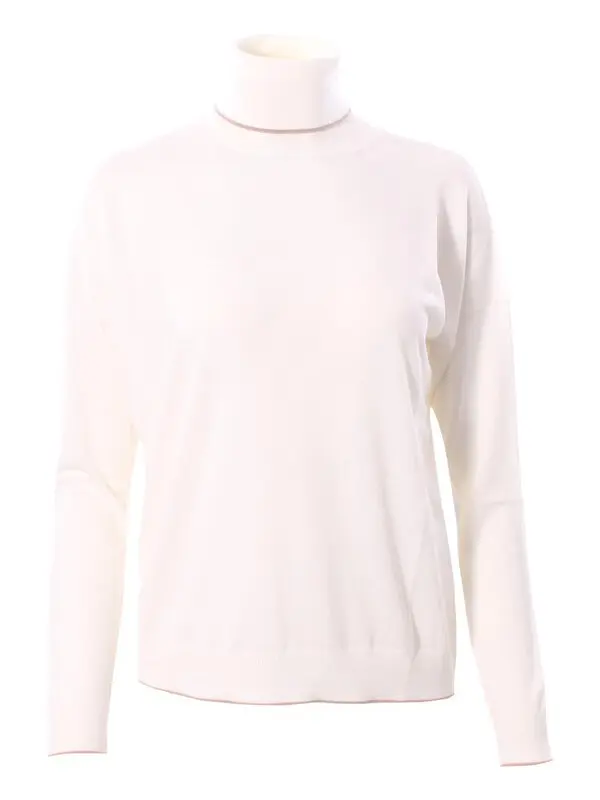 Eleventy High-neck Long-sleeve Sweater - White
