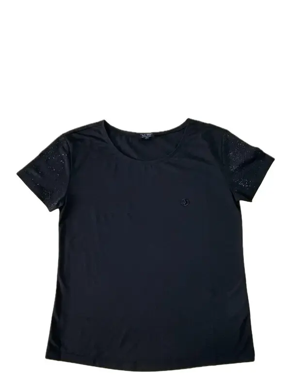 Emporio Armani Embellished Short Sleeve T-shirt - Black